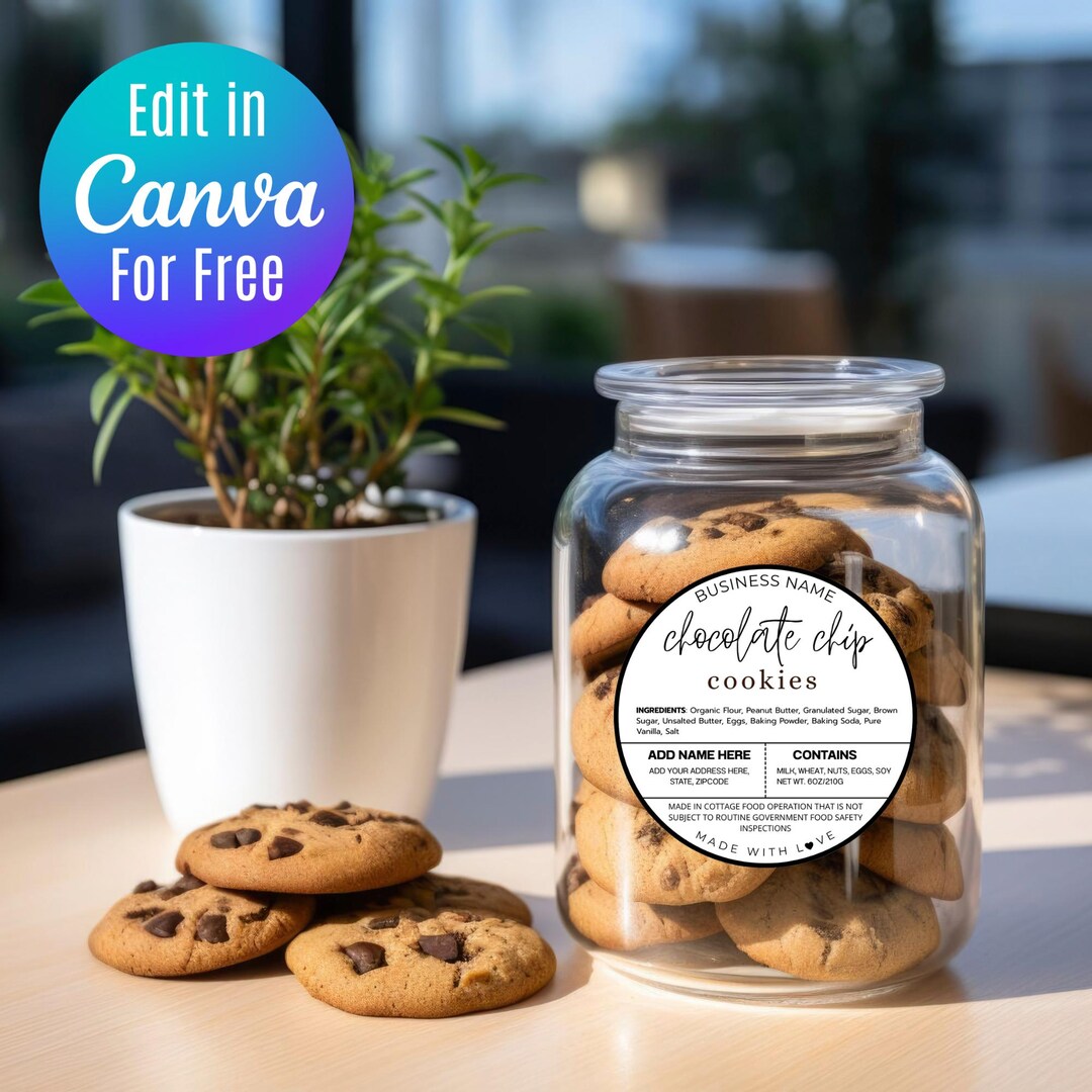 Editable Cookie Label Template: Small Business Packaging (canva, 3 ...