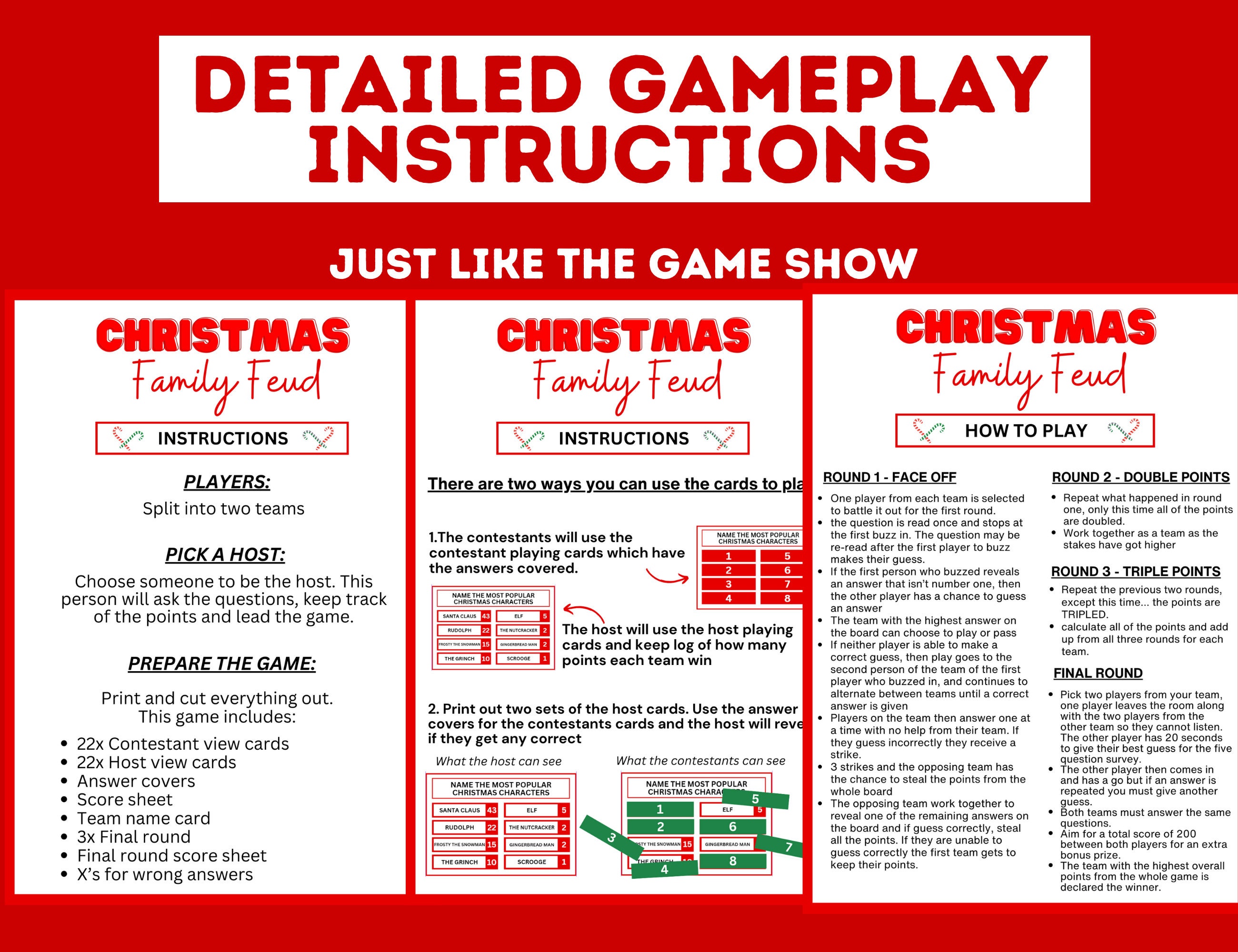 Christmas Family Feud Card Game | Family Fortunes | Fun Friendly ...
