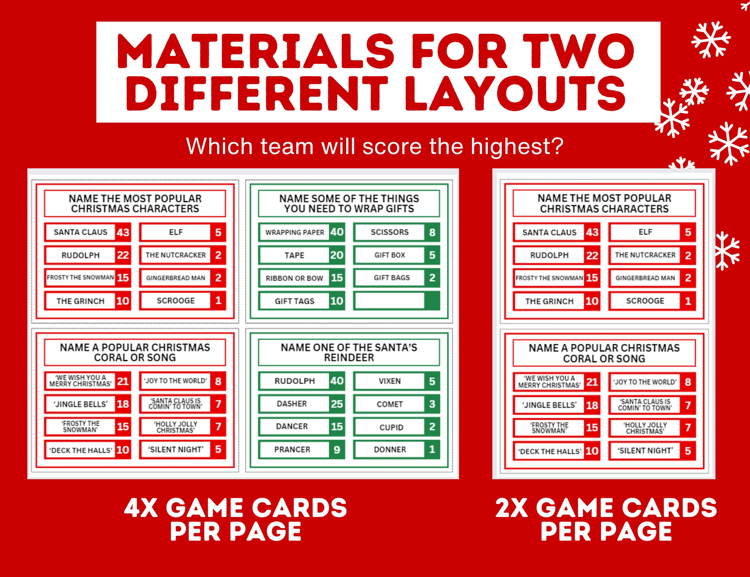 Christmas Family Feud Card Game | Family Fortunes | Fun Friendly ...