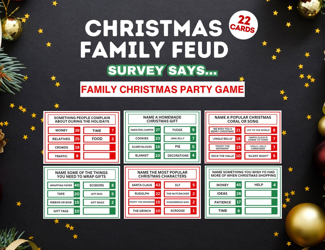Christmas Family Feud Card Game | Family Fortunes | Fun Friendly ...