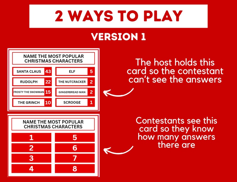 Christmas Family Feud Card Game | Family Fortunes | Fun Friendly ...