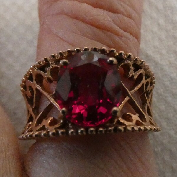 Ring Red Stone - Etsy