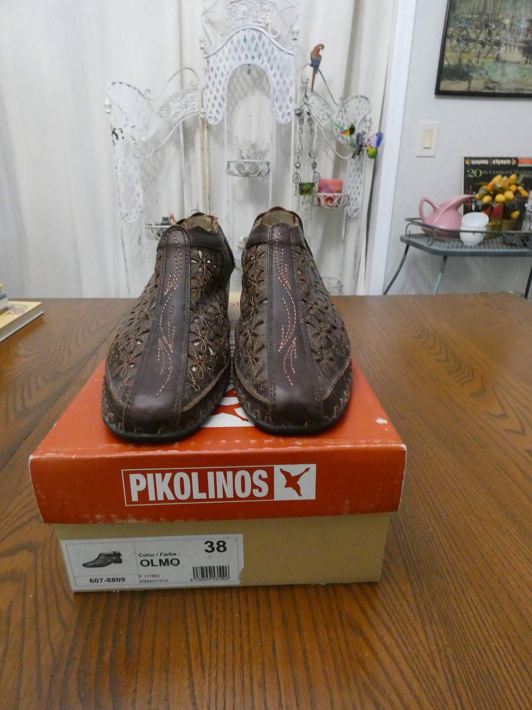 Vintage Pikolinos Brown Leather Cut Work Design Shoes Size 8 With Box ...