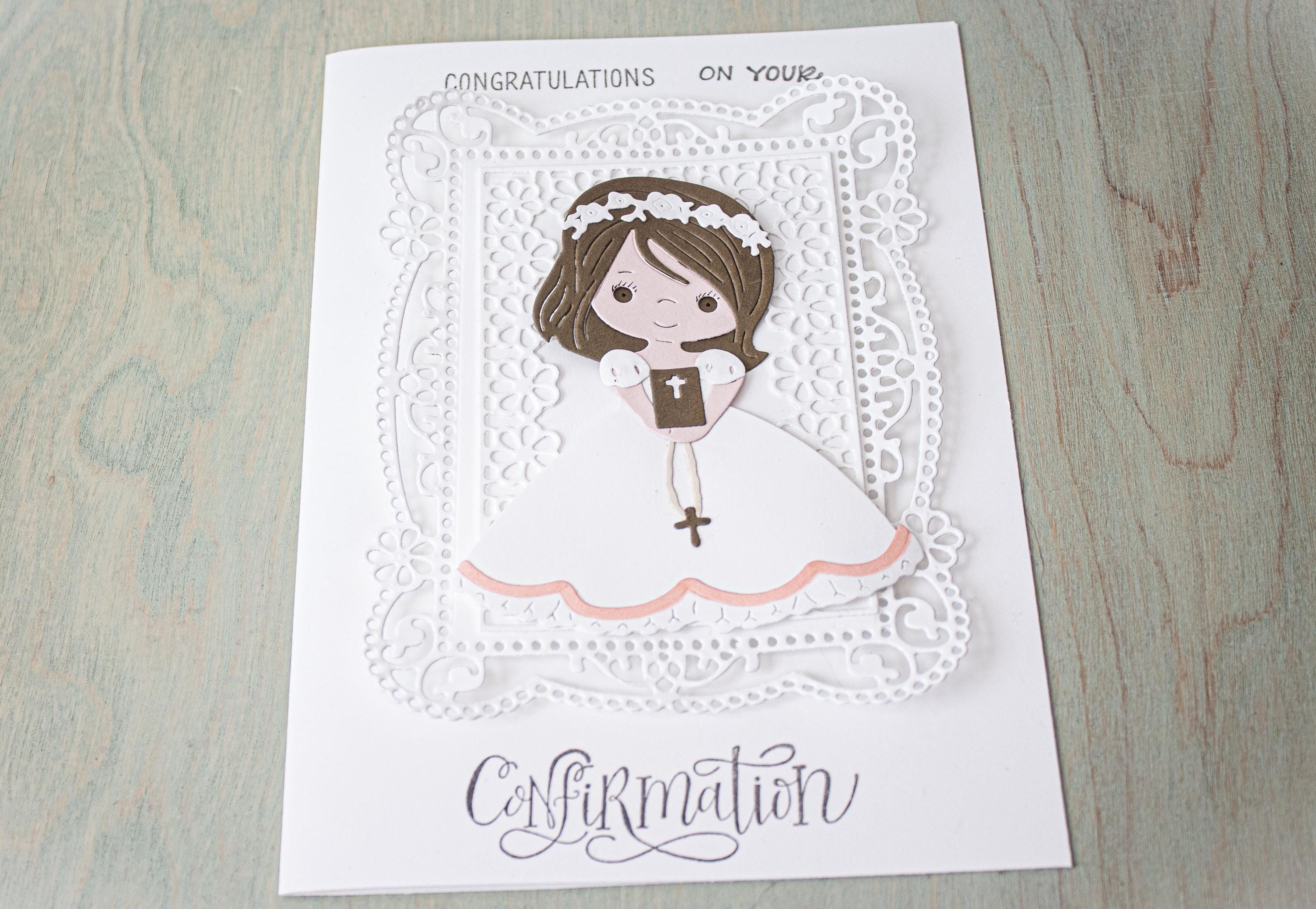 Confirmation Girl Religious Greeting Card - Etsy