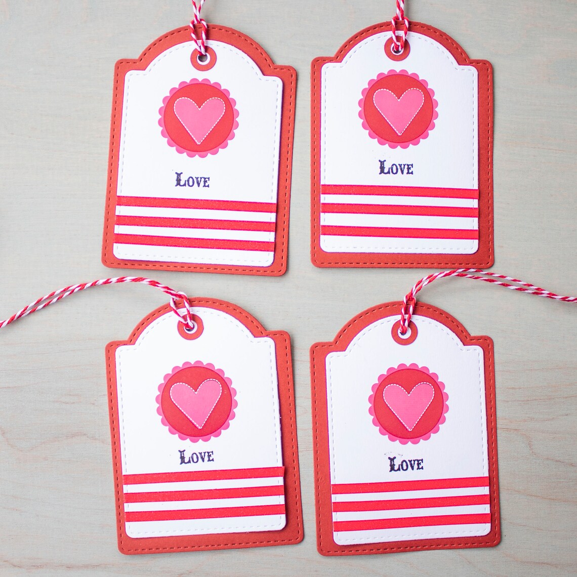 Love Heart Valentine Day Gift Tags Set of 4 - Etsy