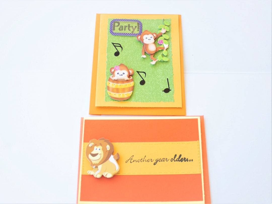 Jungle Birthday Cards Set of Two - Etsy