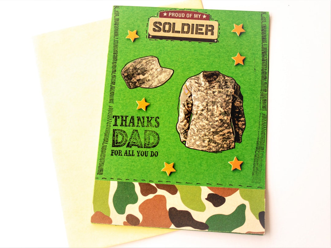 Army Military Father's Day Card - Etsy