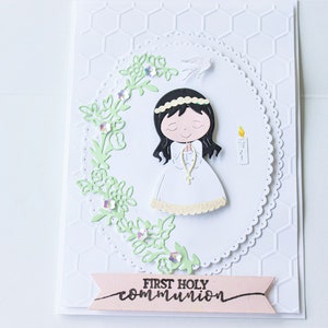 First Holy Communion Card, Girl First Communion Card, Christian ...