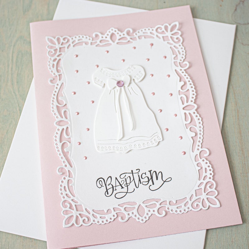 Girl Baby Baptism Card - Etsy