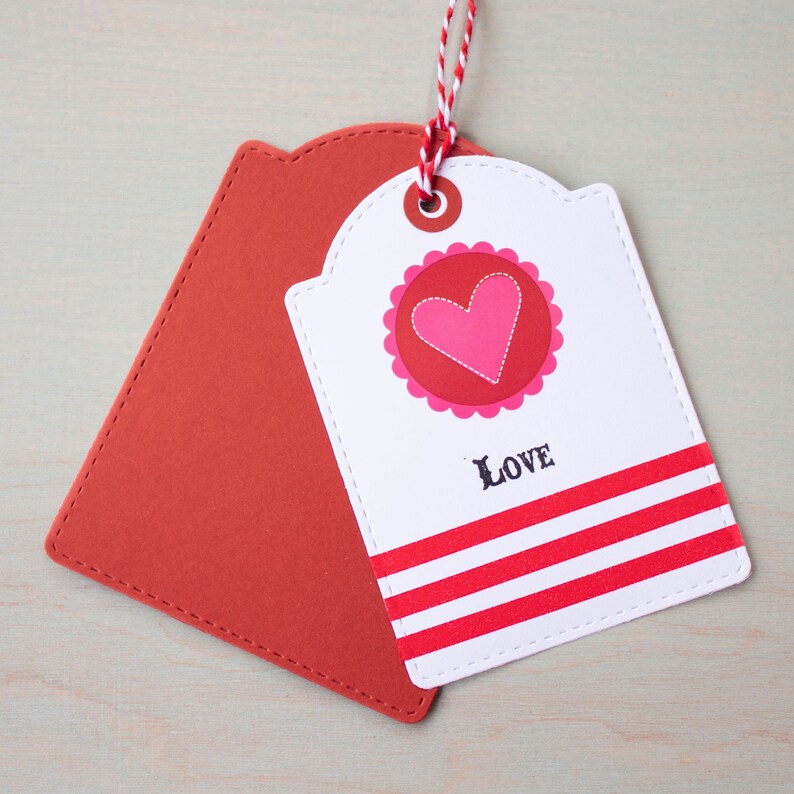 Love Heart Valentine Day Gift Tags Set of 4 - Etsy