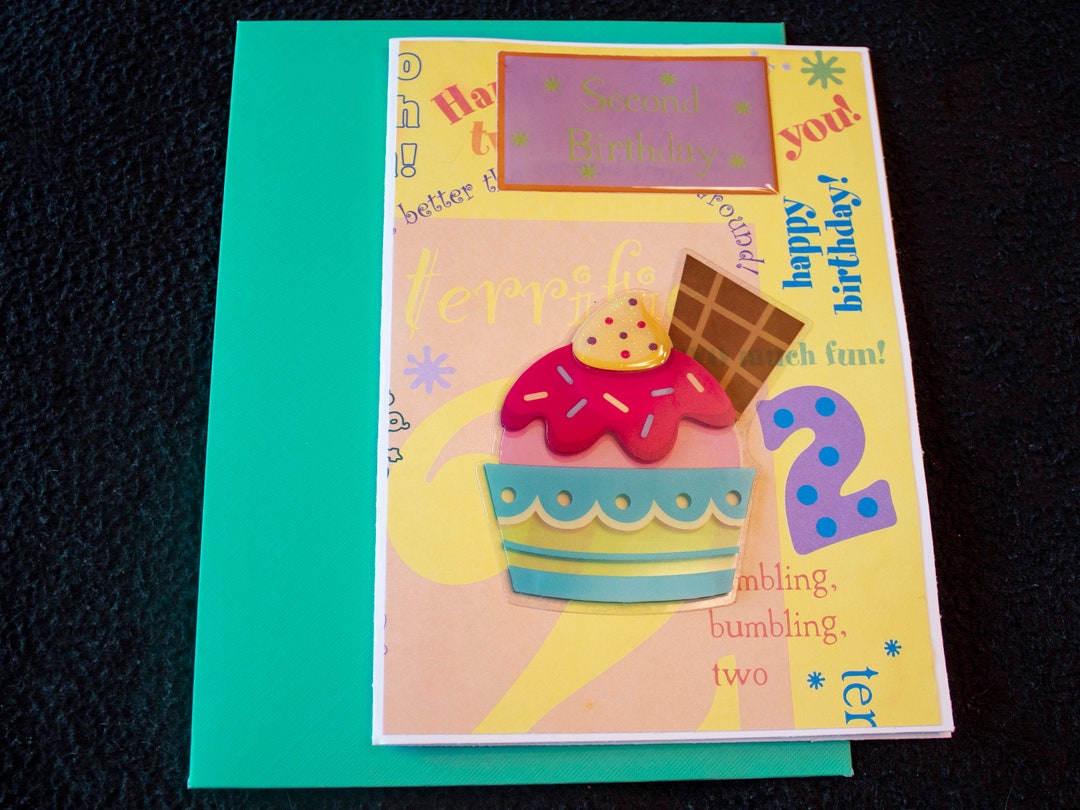 Two Years Baby Birthday Greeting Card - Etsy