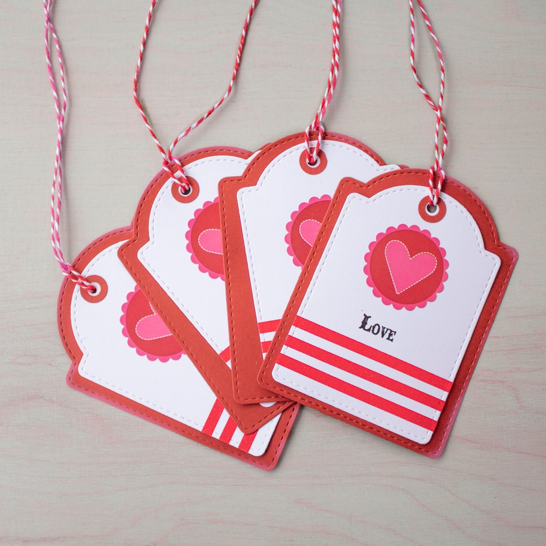 Heart Valentine Day Gift Tags Set - Etsy