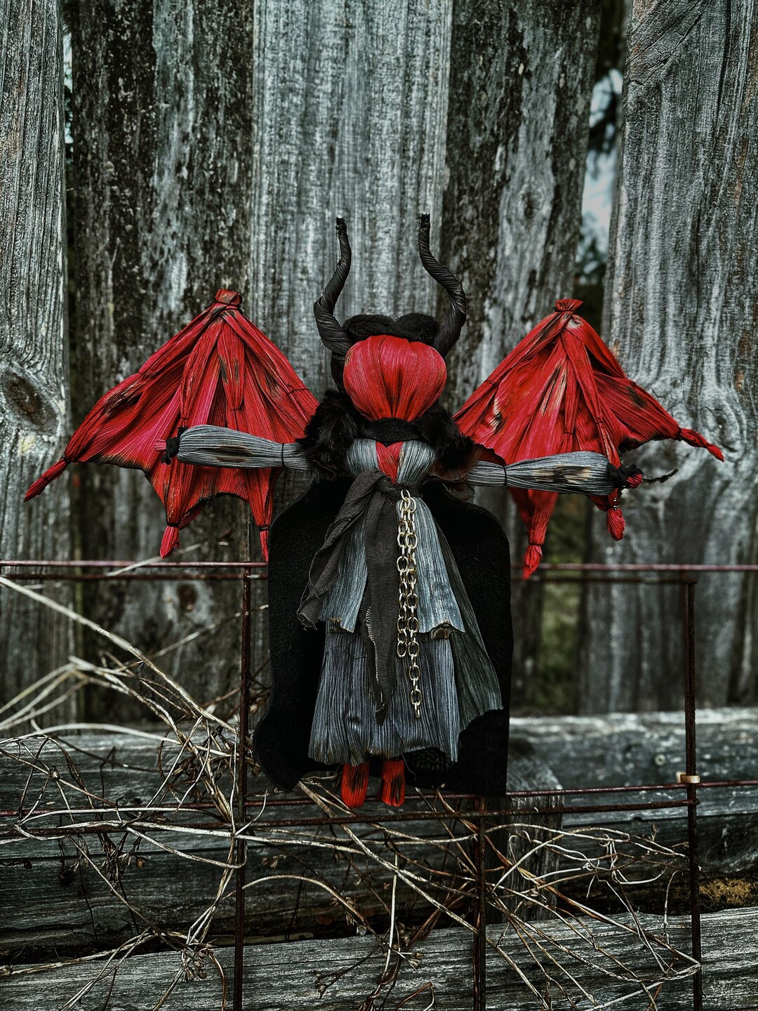 Corn Husk Devil Red With Mink Fur XL - Etsy Canada