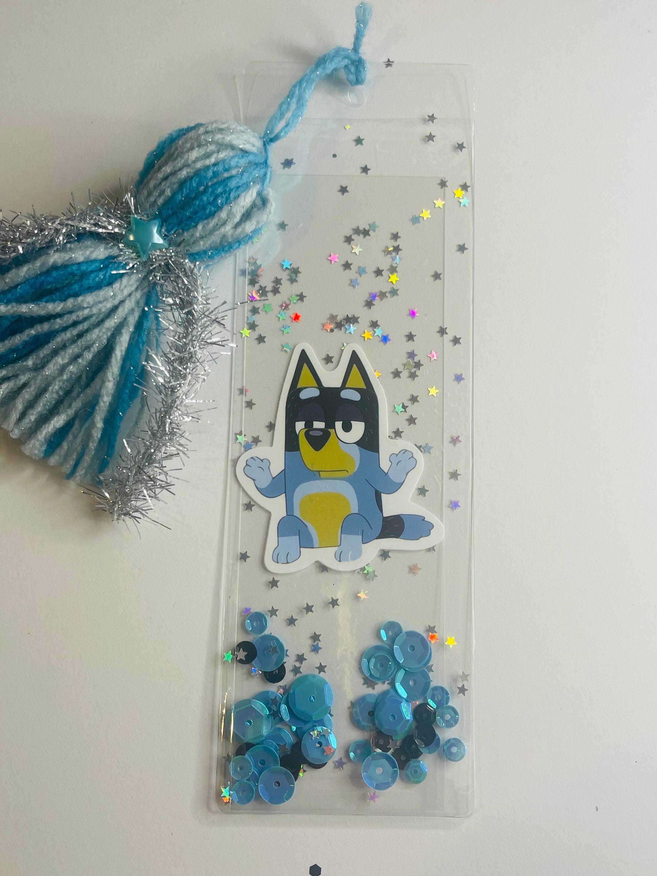 Bluey Glitter Shaker Bookmark, Gift for Kids, Book Accessories, Reader ...