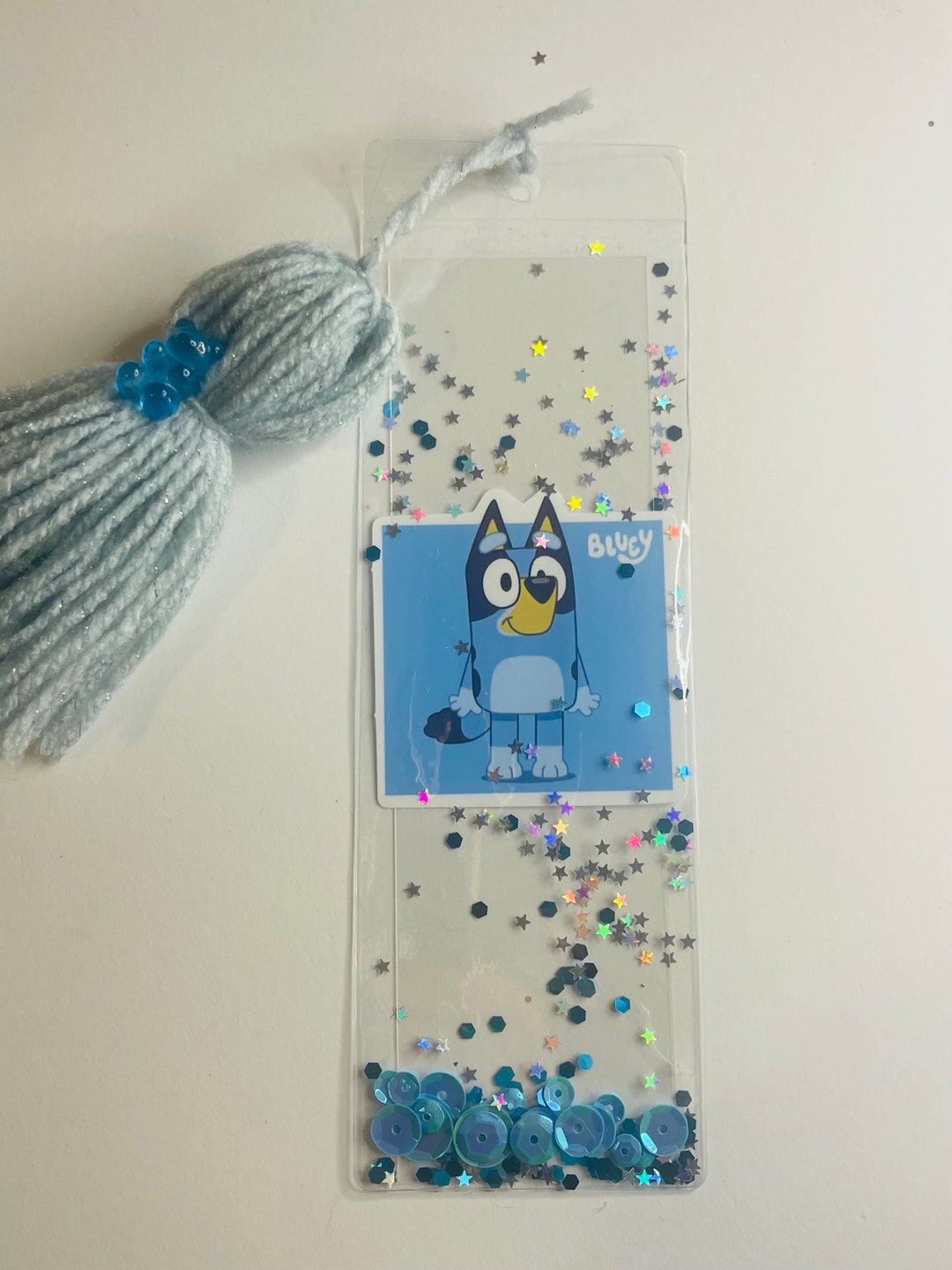 Bluey Glitter Shaker Bookmark, Gift for Kids, Book Accessories, Reader ...