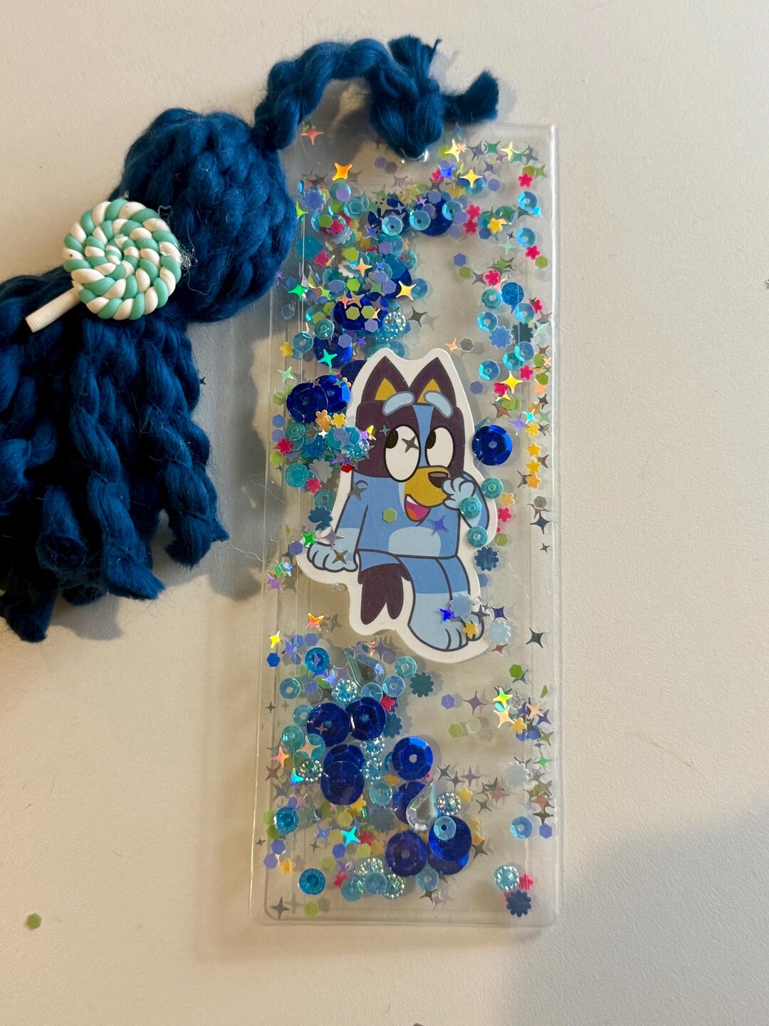 Bluey Glitter Shaker Bookmark, Gift for Kids, Book Accessories, Reader ...