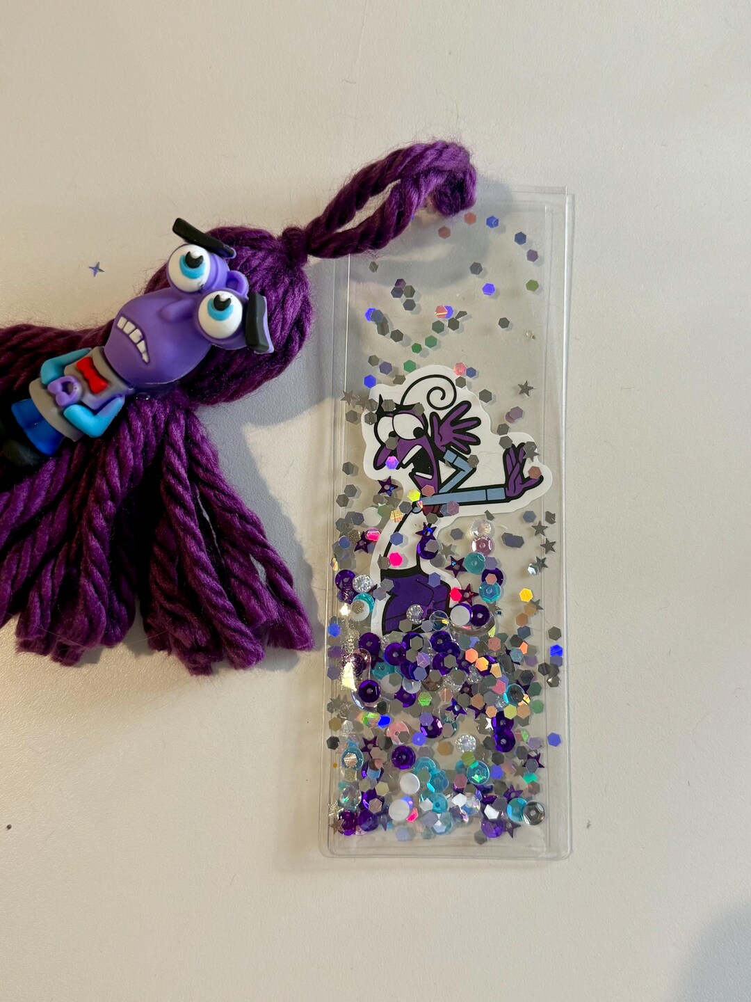 Inside Out Fear Disney Glitter Shaker Bookmark, Gift for Kids, Birthday ...