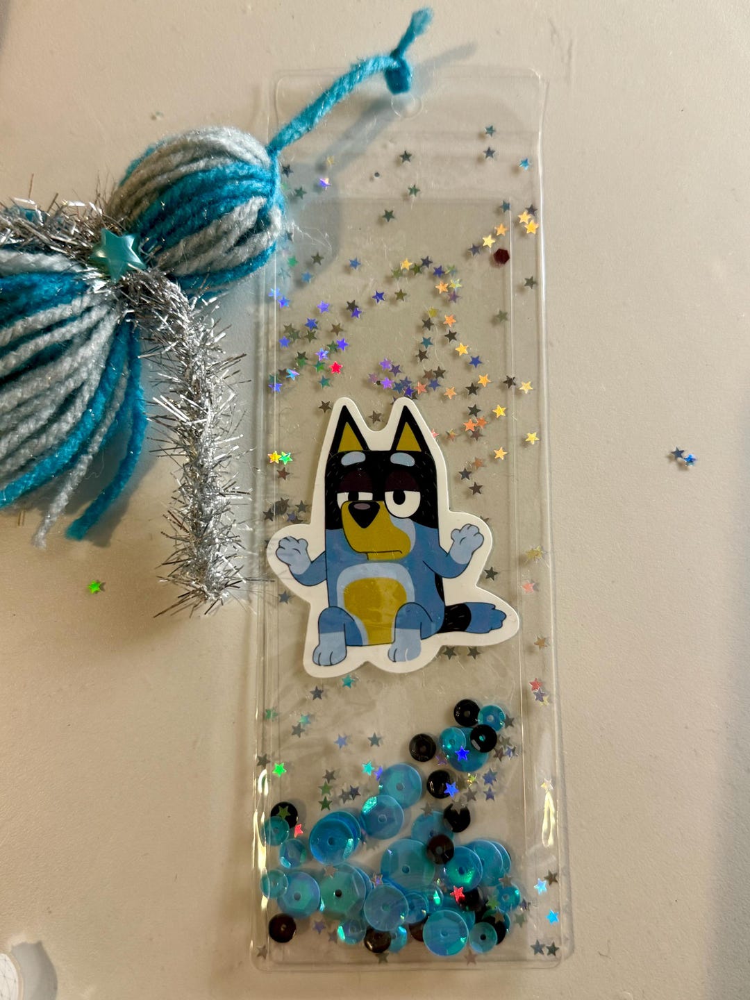 Bluey Glitter Shaker Bookmark, Gift for Kids, Book Accessories, Reader ...