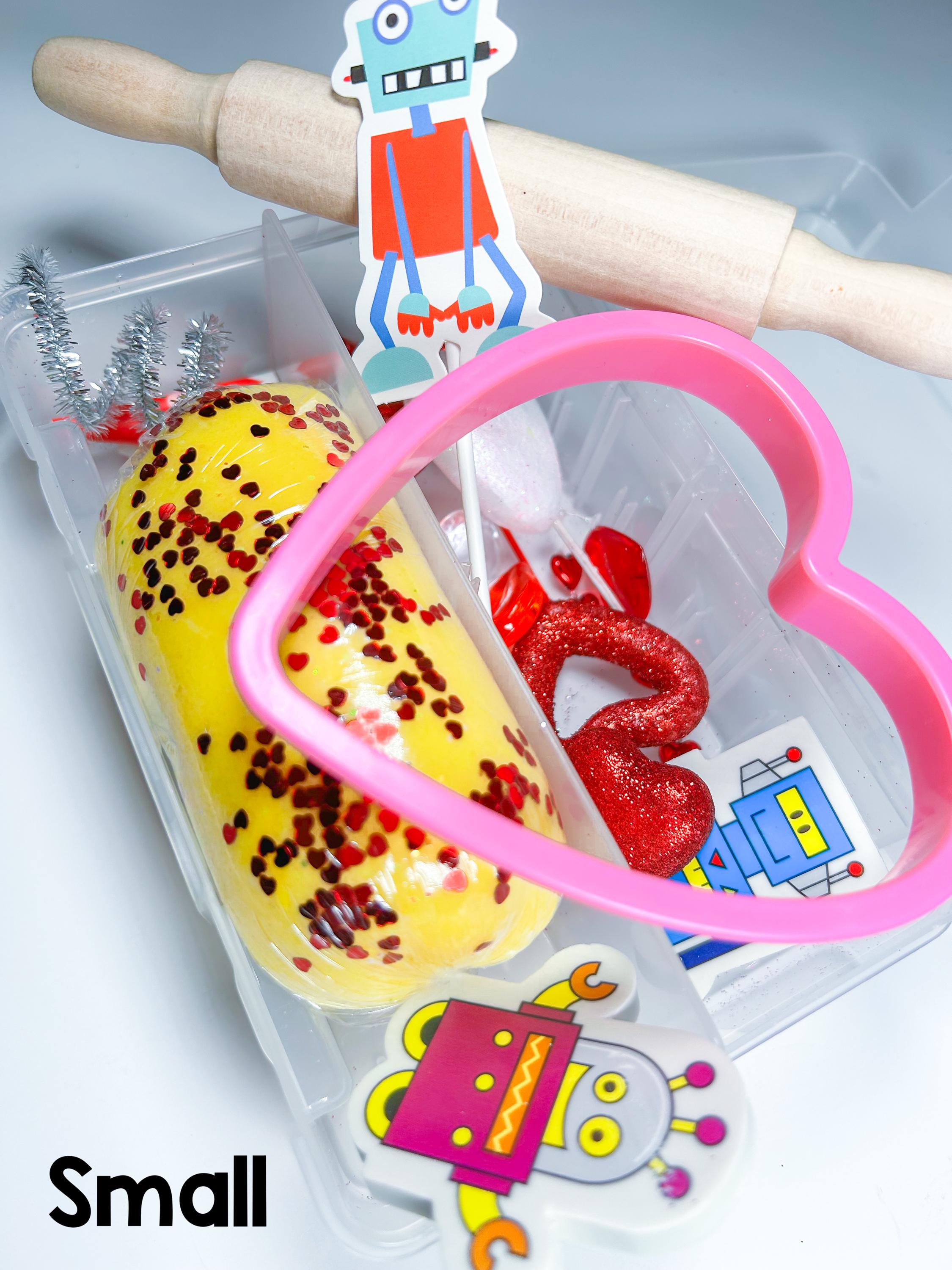 Robot Valentine Play Dough Sensory Kit, Robot Sensory Kit, Robot ...