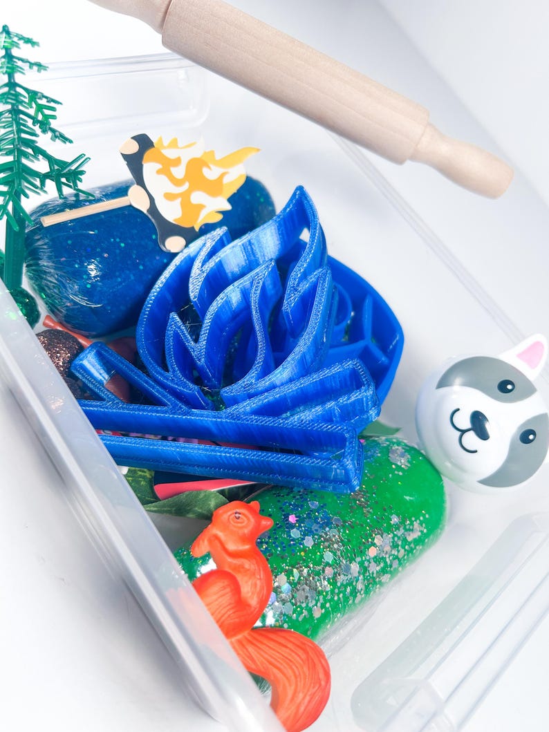 Camping Play Dough Kit, Camping Sensory Bin, Summer Play Dough, Camping ...