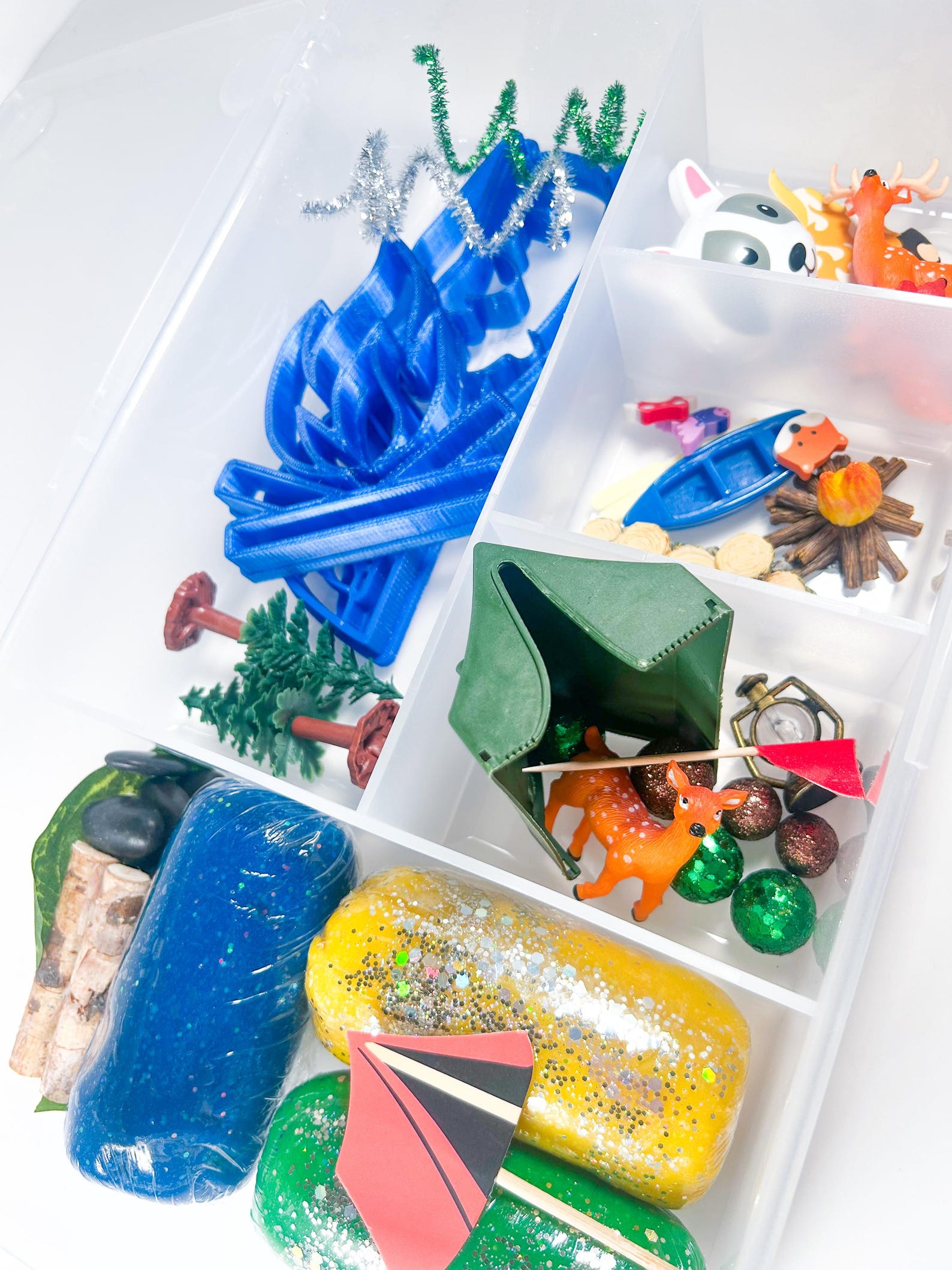 Camping Play Dough Kit, Camping Sensory Bin, Summer Play Dough, Camping ...