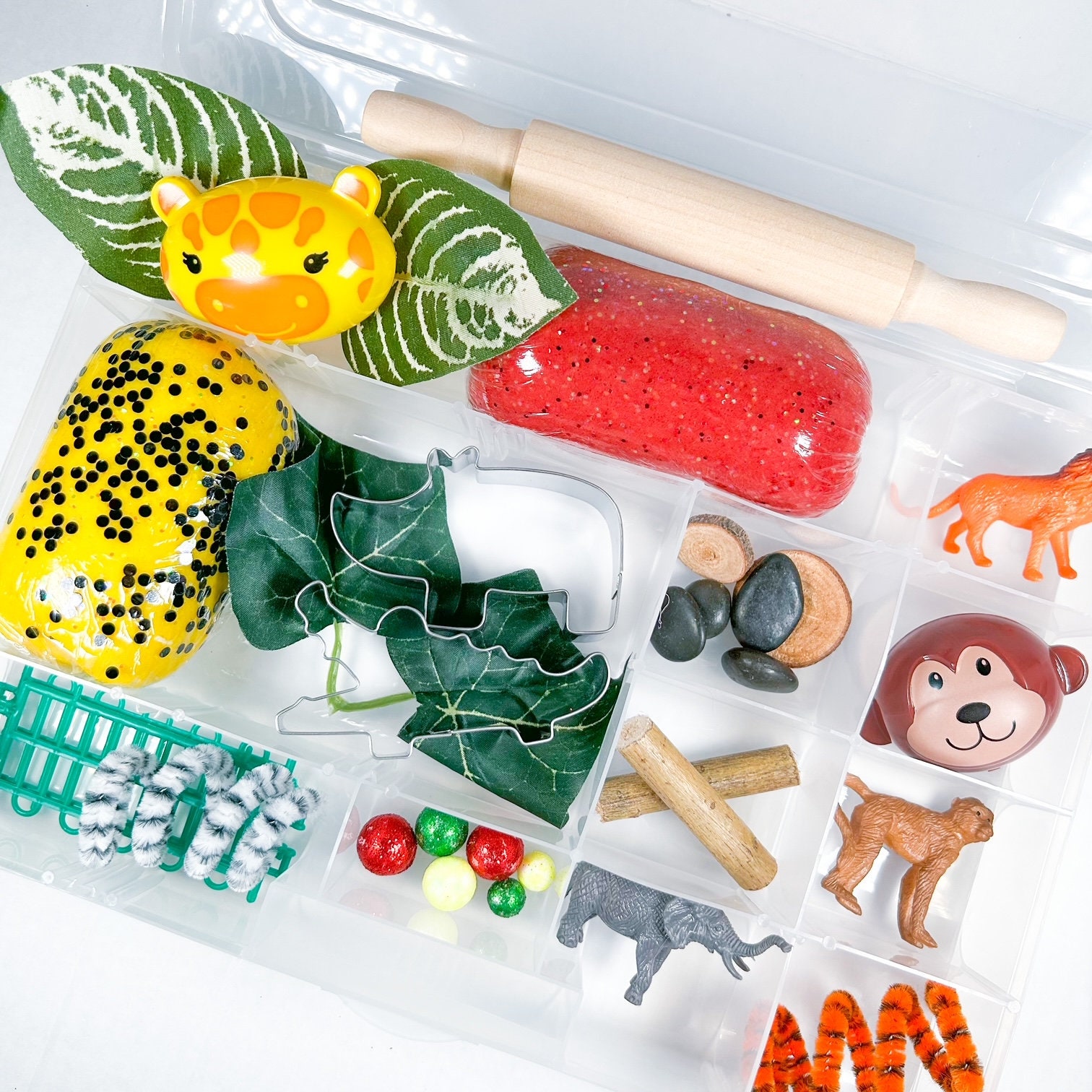 Zoo Play Dough Kit, Zoo Sensory Kit, Jungle Play Dough Kit, Jungle ...
