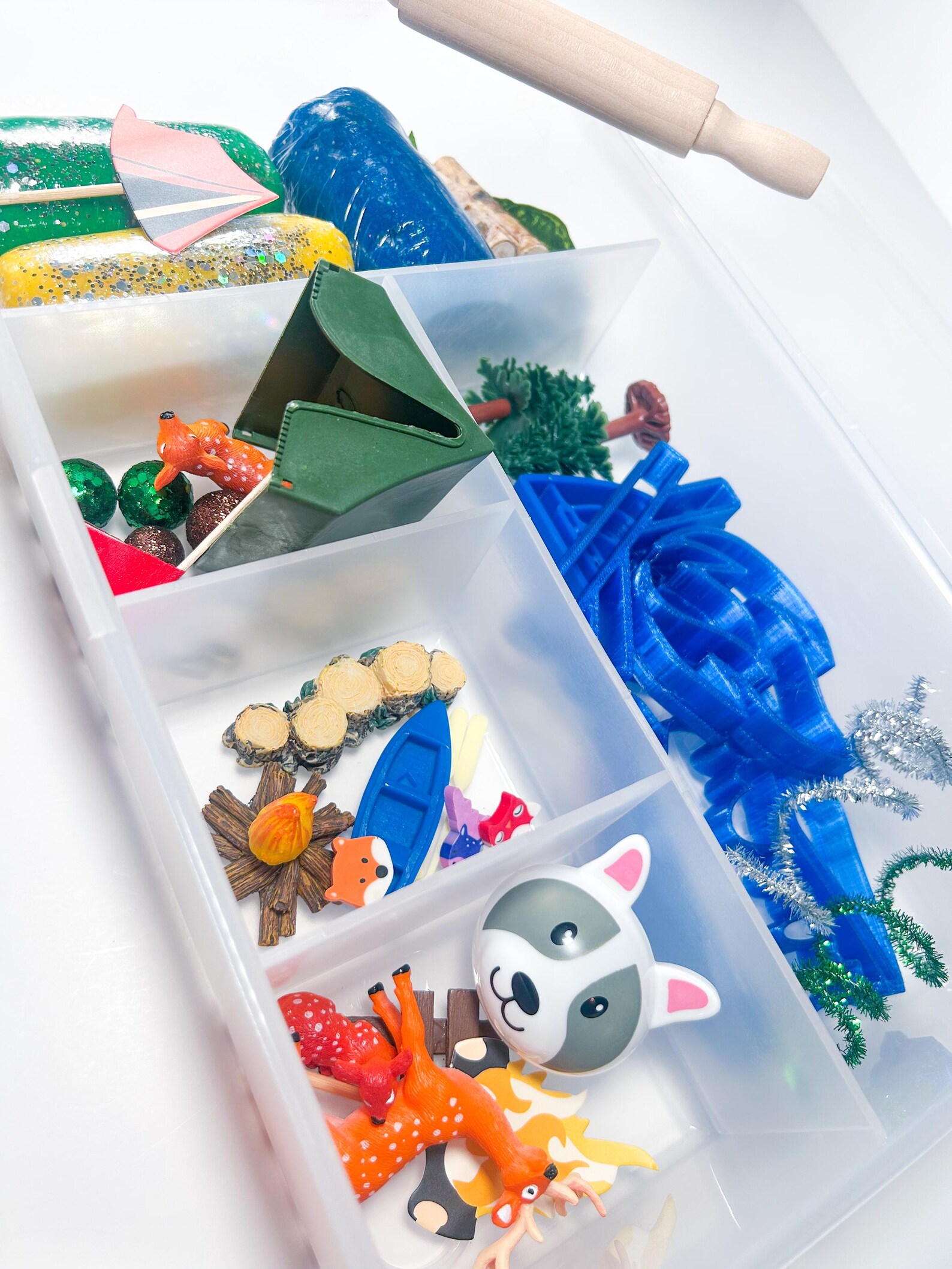 Camping Play Dough Kit, Camping Sensory Bin, Summer Play Dough, Camping ...