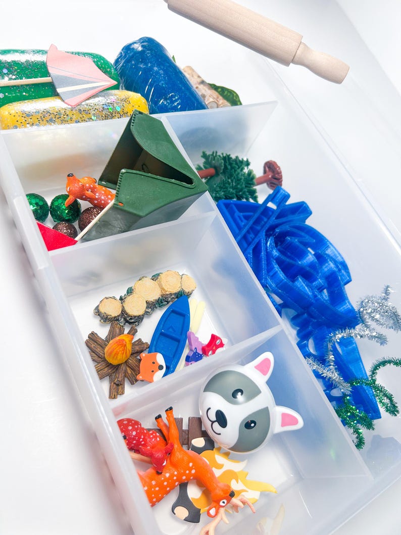 Camping Play Dough Kit, Camping Sensory Bin, Summer Play Dough, Camping ...