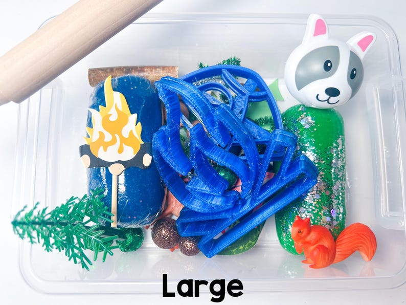 Camping Play Dough Kit, Camping Sensory Bin, Summer Play Dough, Camping ...