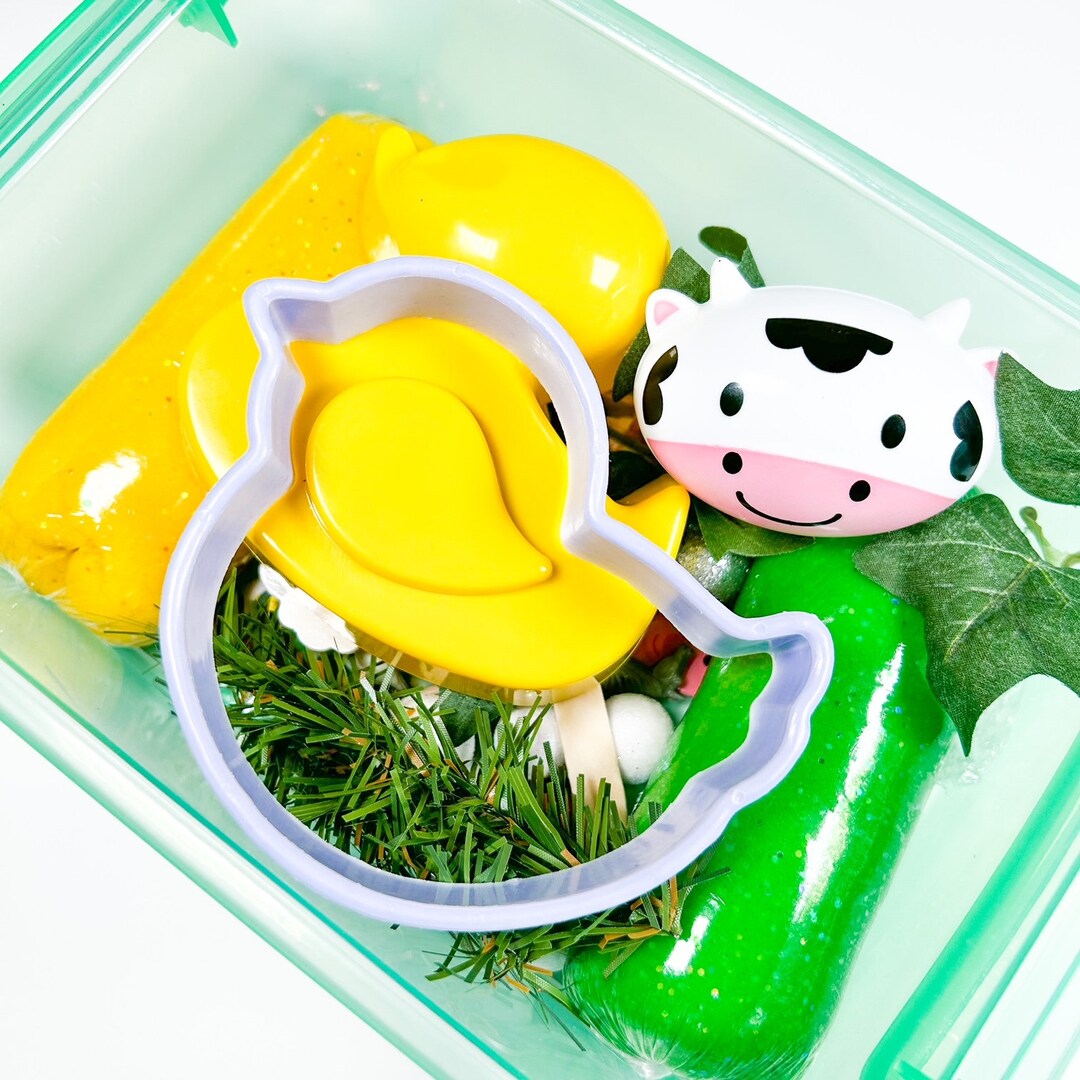 Farm Play Dough Kit, Farm Playdoh, Farm Sensory Kit, Cow, Tractor, Pig ...
