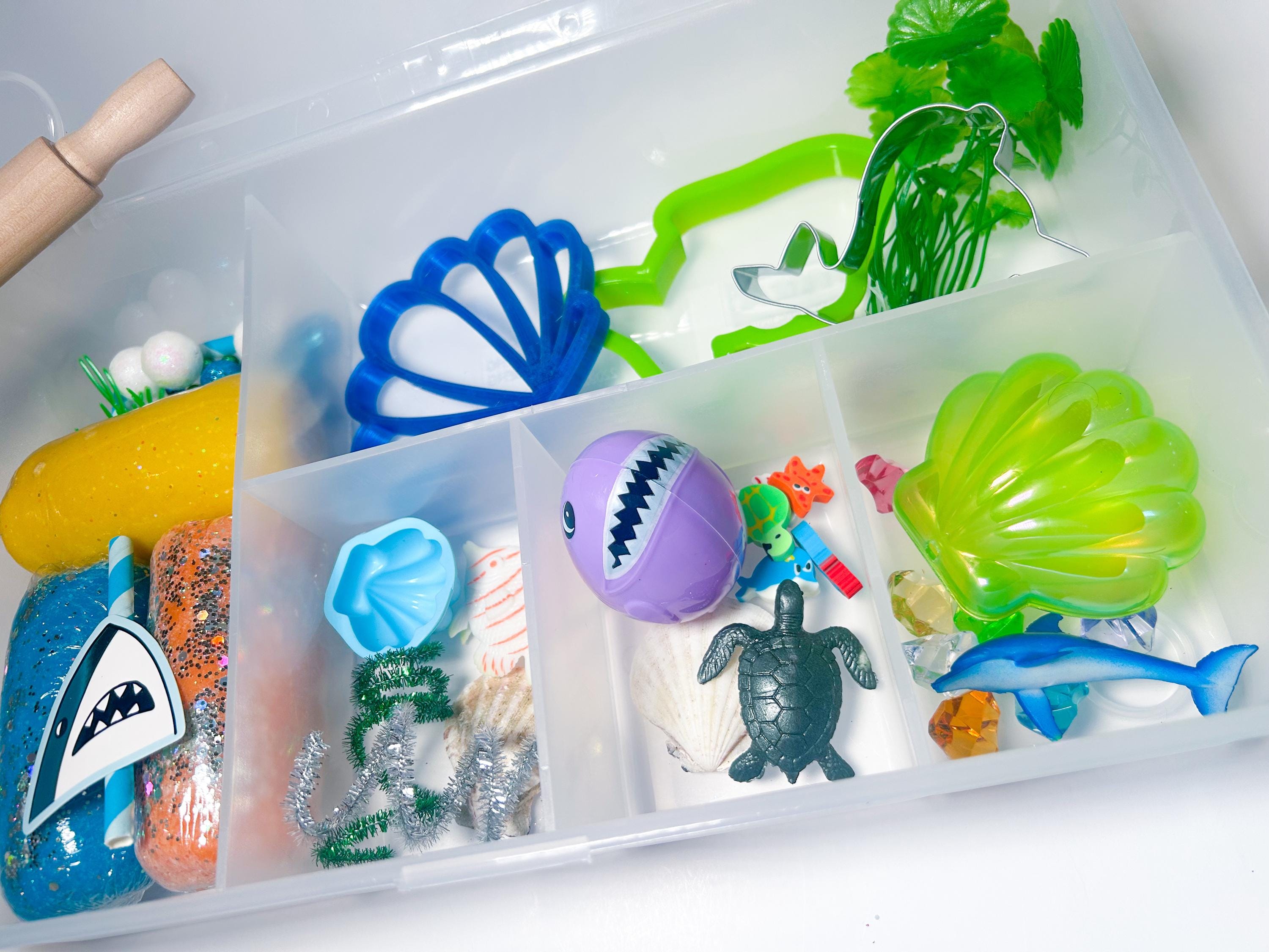 Ocean Play Dough Kit, Ocean Sensory Kit, Ocean Playdoh, Shark Play ...