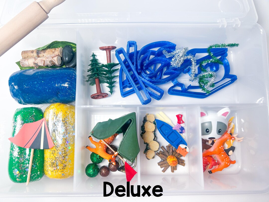 Camping Play Dough Kit, Camping Sensory Bin, Summer Play Dough, Camping ...