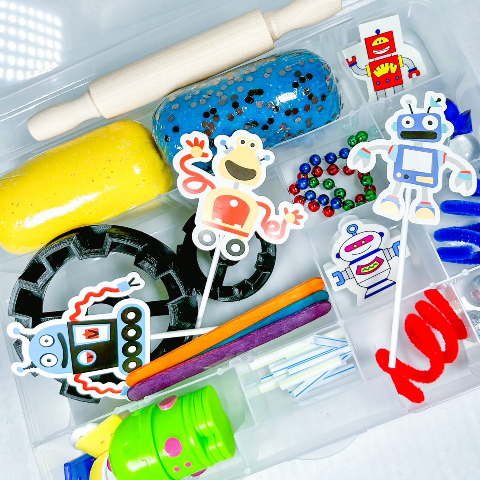 Robot Play Dough Kit, Robot Play Dough, Robot Sensory Kit, Robot ...