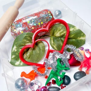 Dinosaur Valentine's Play Dough Sensory Kit, Dino Valentine Sensory ...