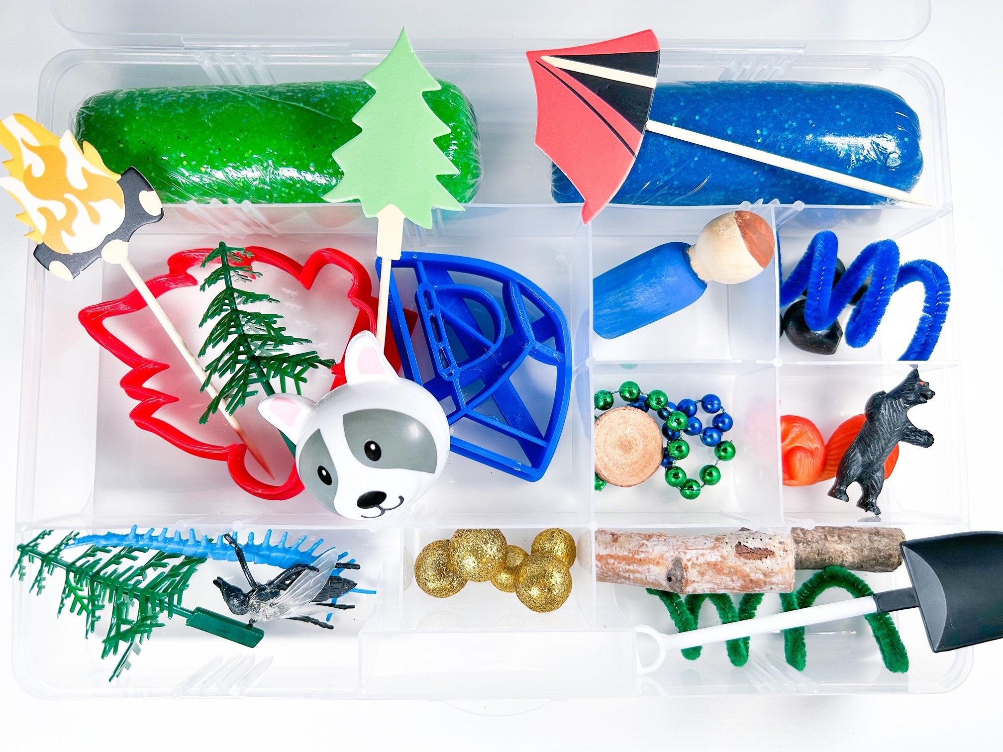 Camping Play Dough Kit, Camping Sensory Bin, Summer Play Dough, Camping ...