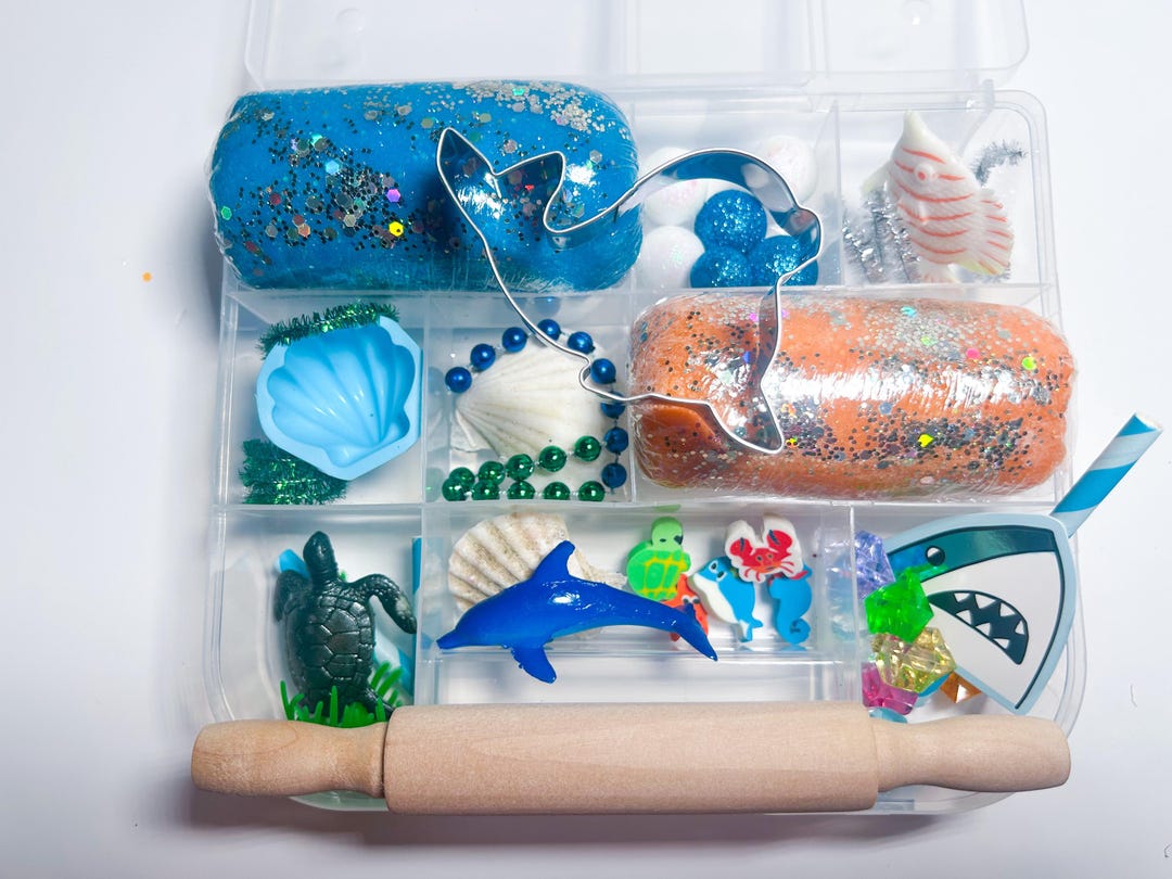 Ocean Play Dough Kit, Ocean Sensory Kit, Ocean Playdoh, Shark Play ...