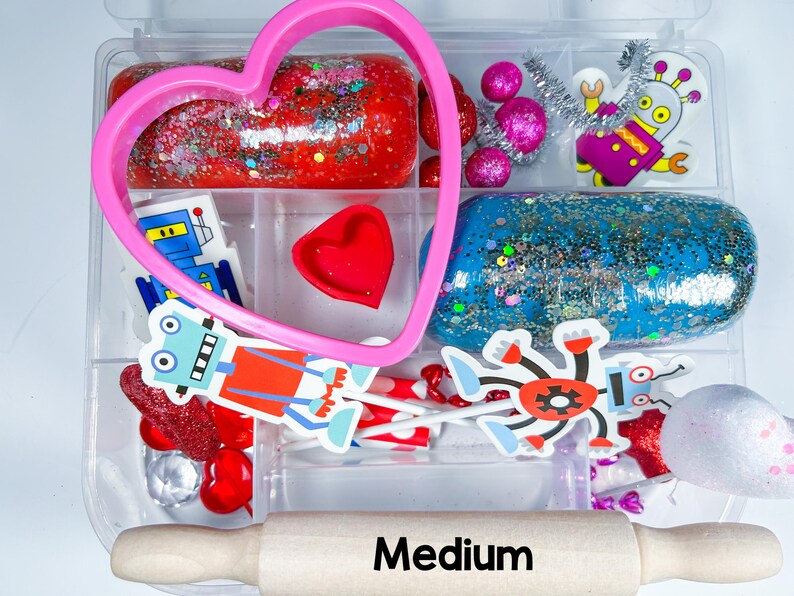 Robot Valentine Play Dough Sensory Kit, Robot Sensory Kit, Robot ...