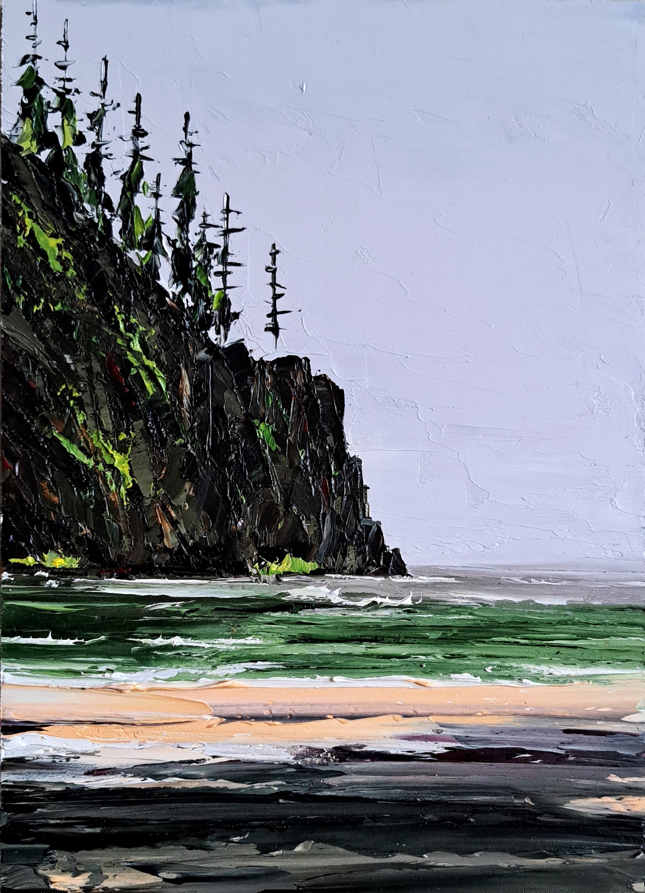 Oregon Painting Modern Coastal Art Oregon Coast Wall Art 5by7 Oregon ...