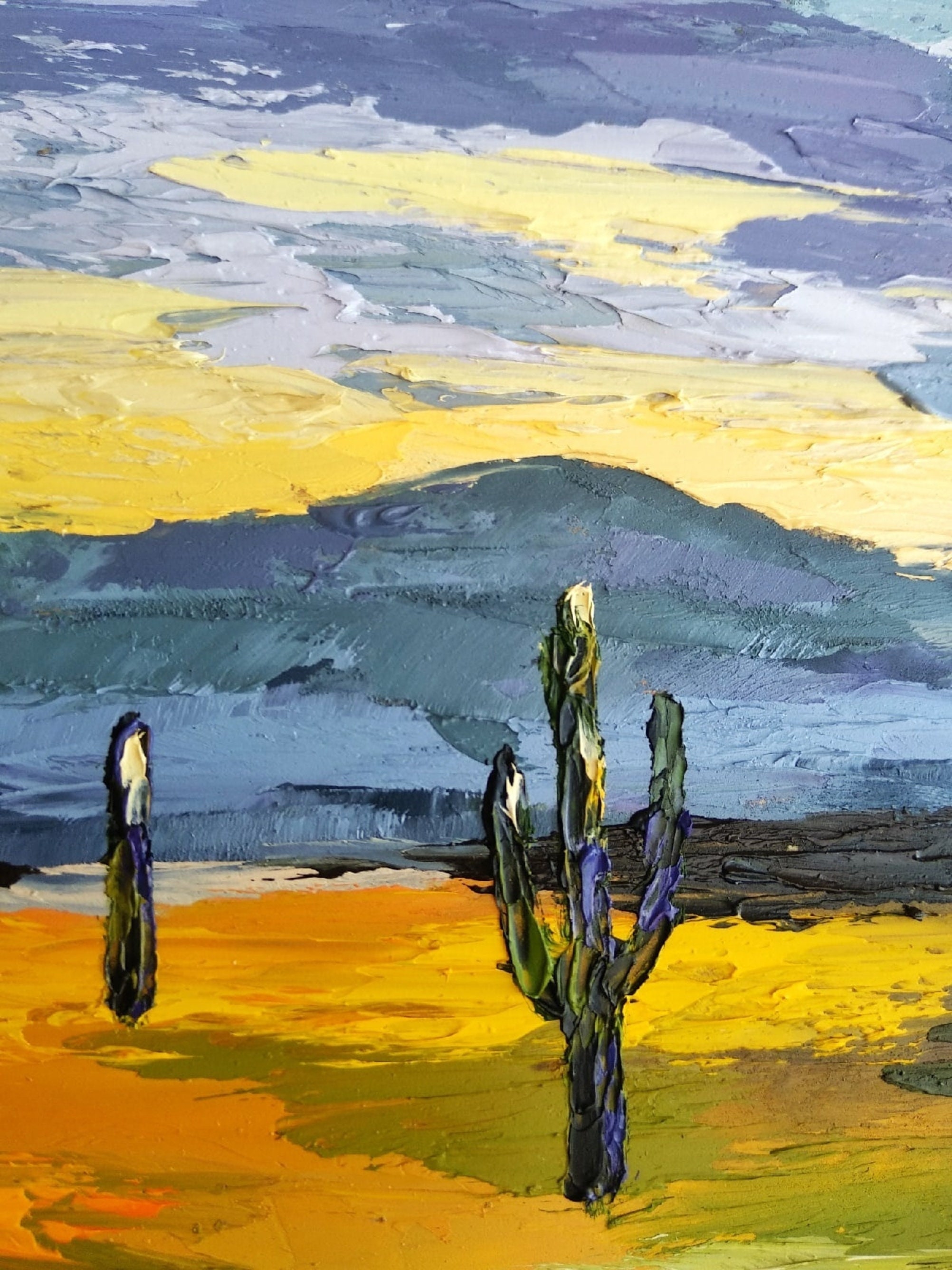 Arizona Canvas Painting National Park Canvas Art Saguaro Original ...