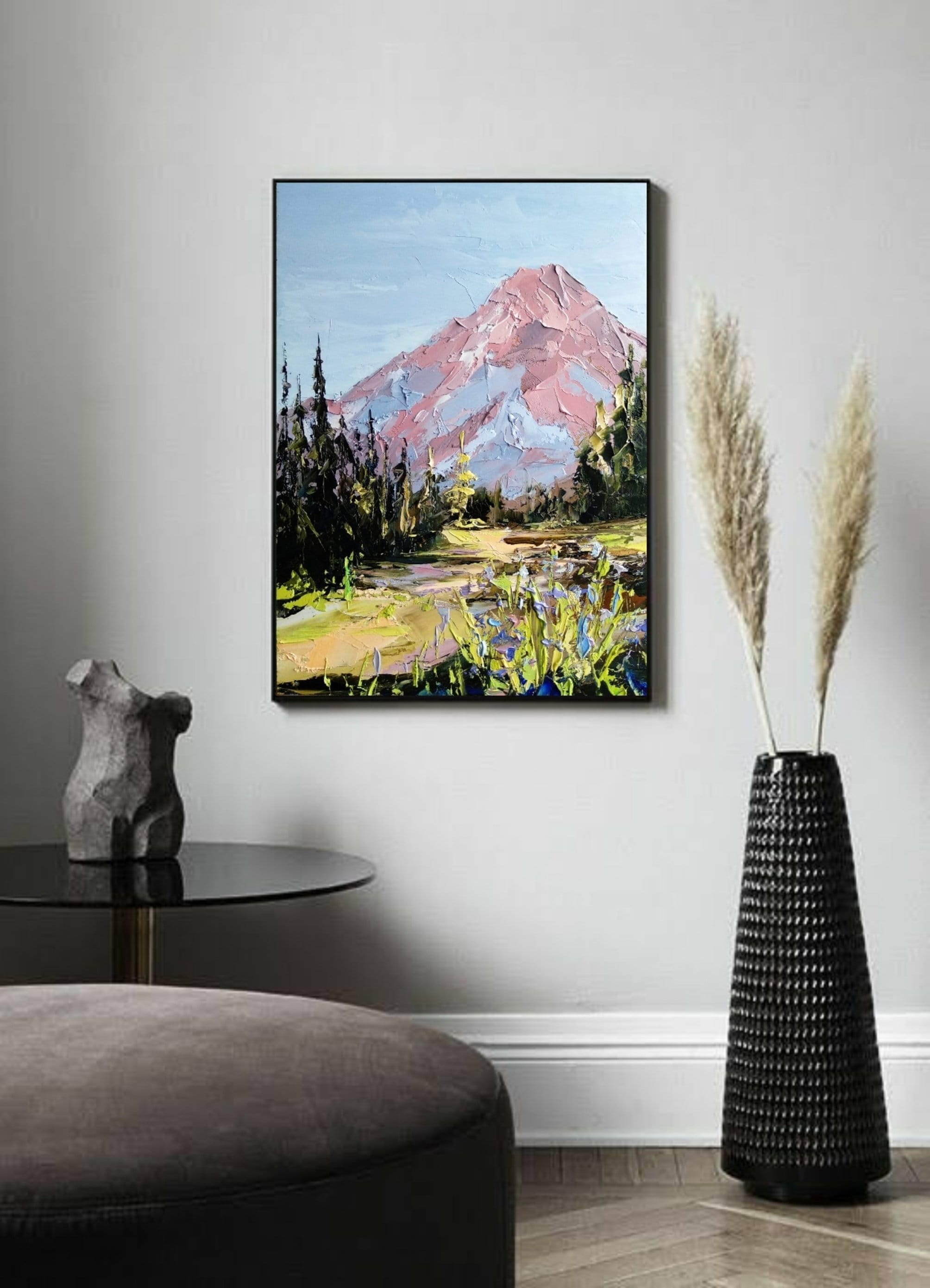 Mt Rainier Painting Large Mountain Art Mount Rainier Wall Art Original ...