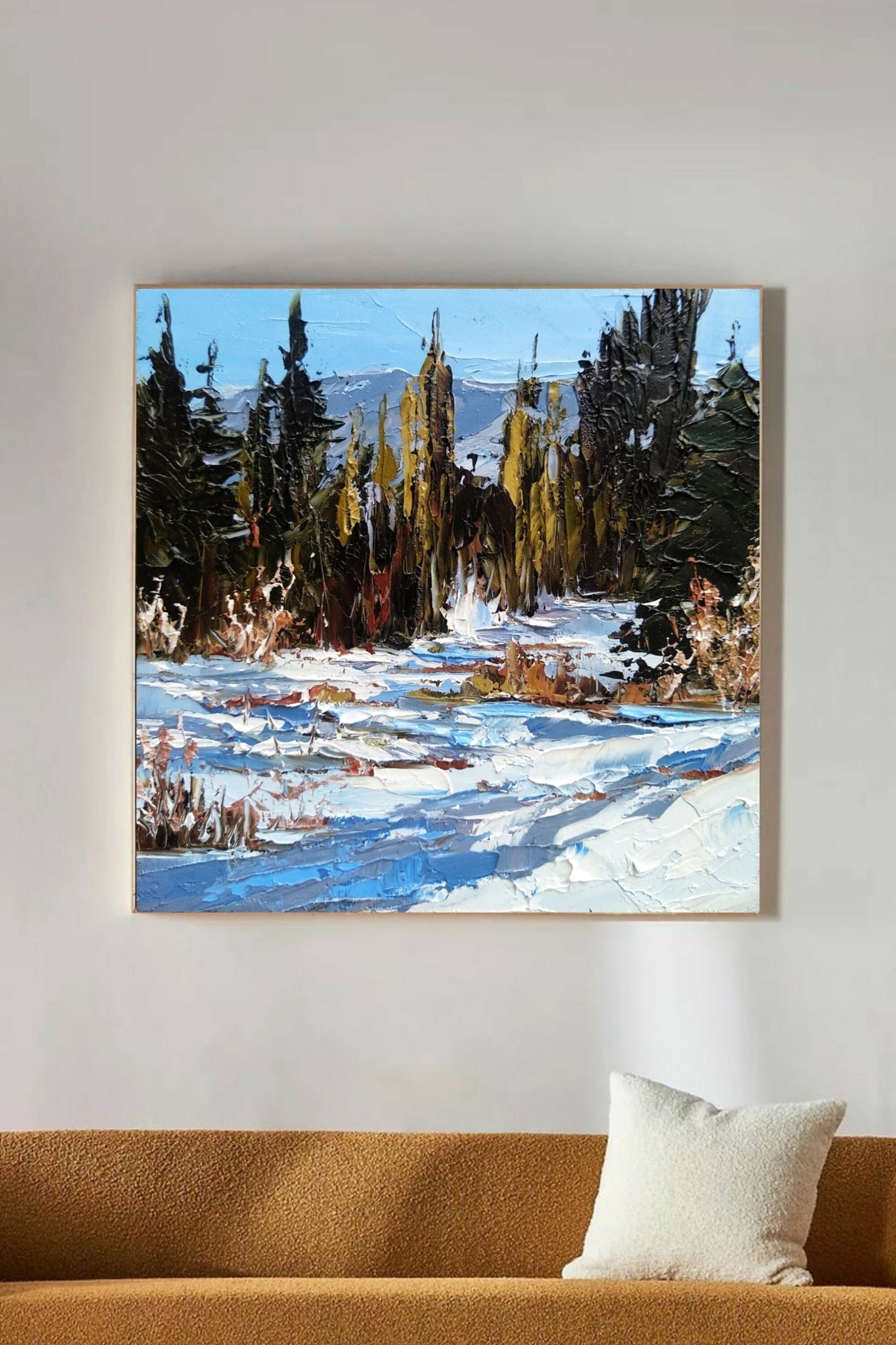 Colorado Winter Painting Large Mountain Art Boulder Colorado Original ...