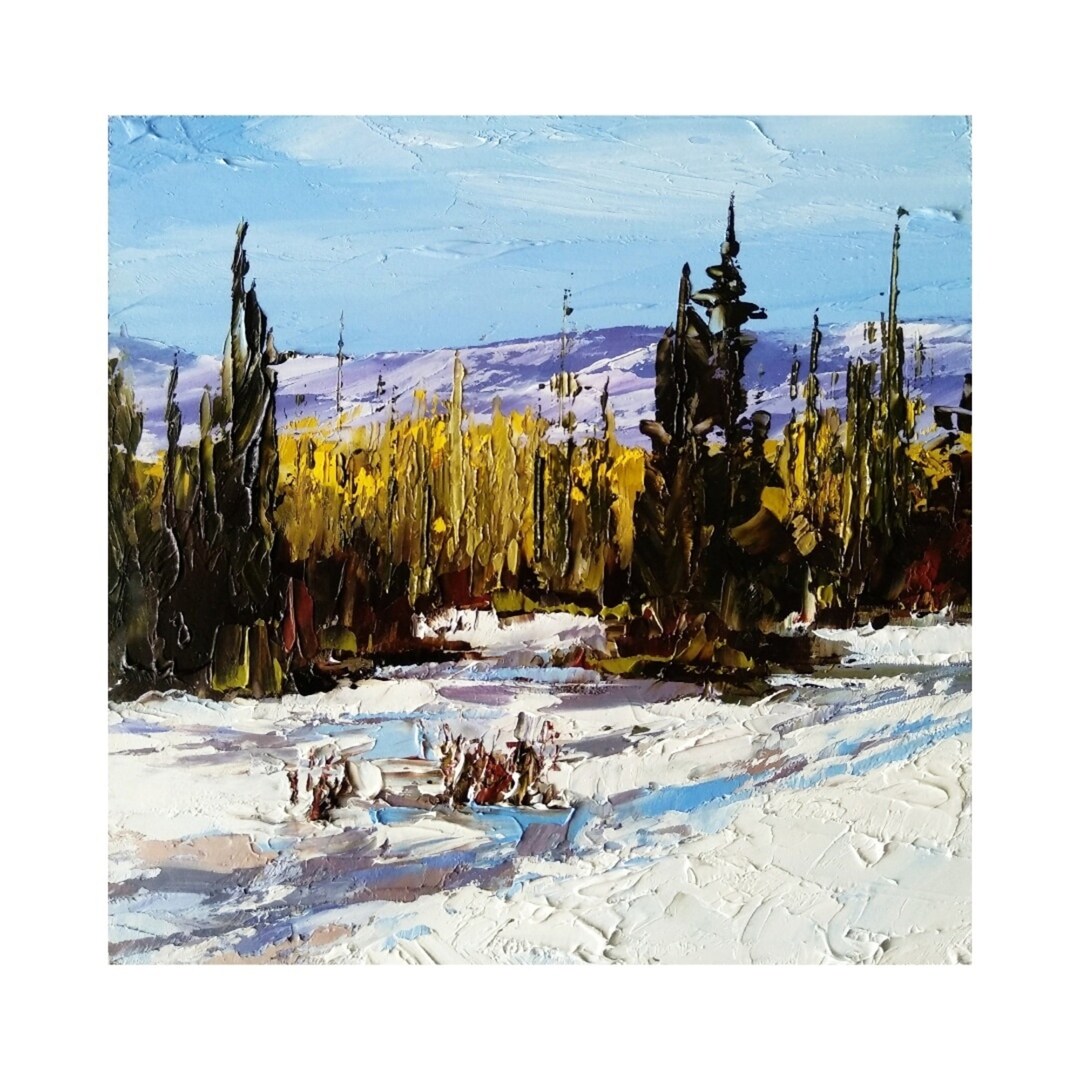 Mount Rainier Painting Pacific Northwest Art Snowy Landscape 4by4 ...
