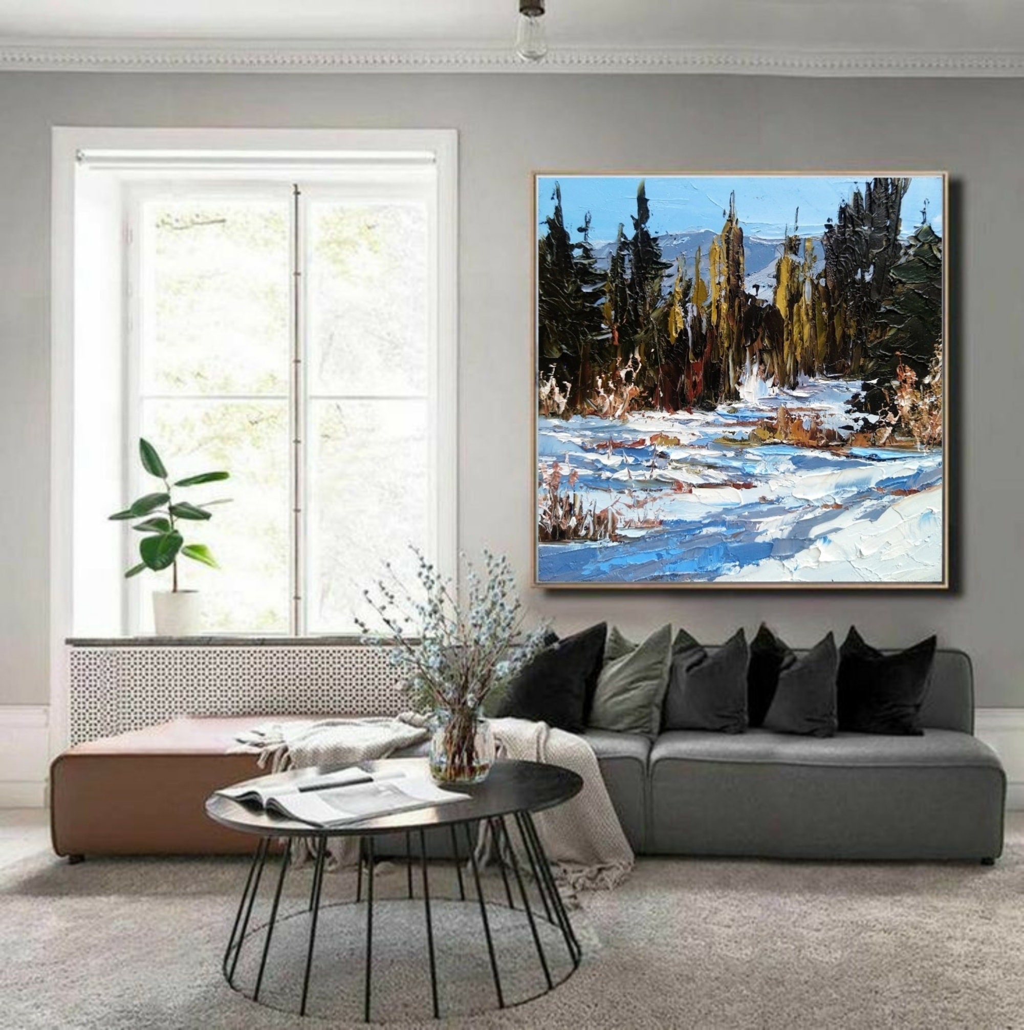 Colorado Winter Painting Large Mountain Art Boulder Colorado Original ...