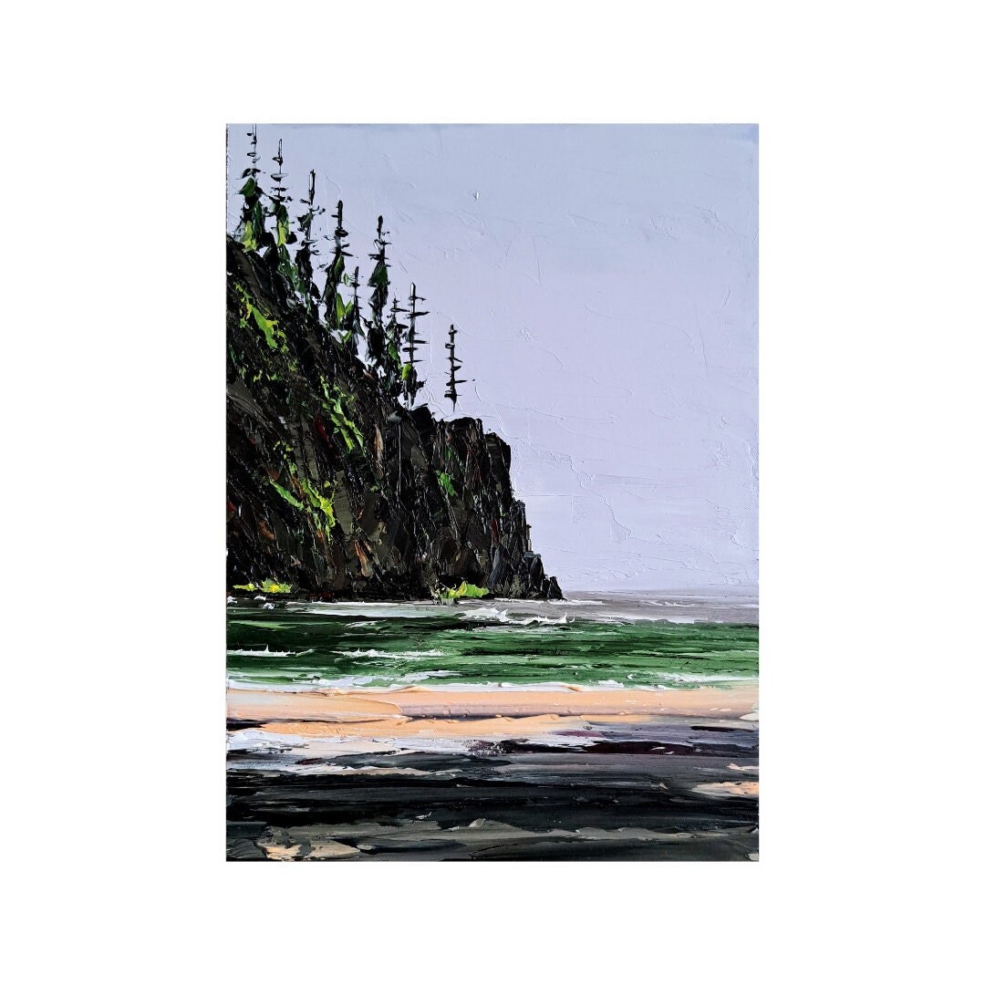 Oregon Painting Modern Coastal Art Oregon Coast Wall Art 5by7 Oregon ...