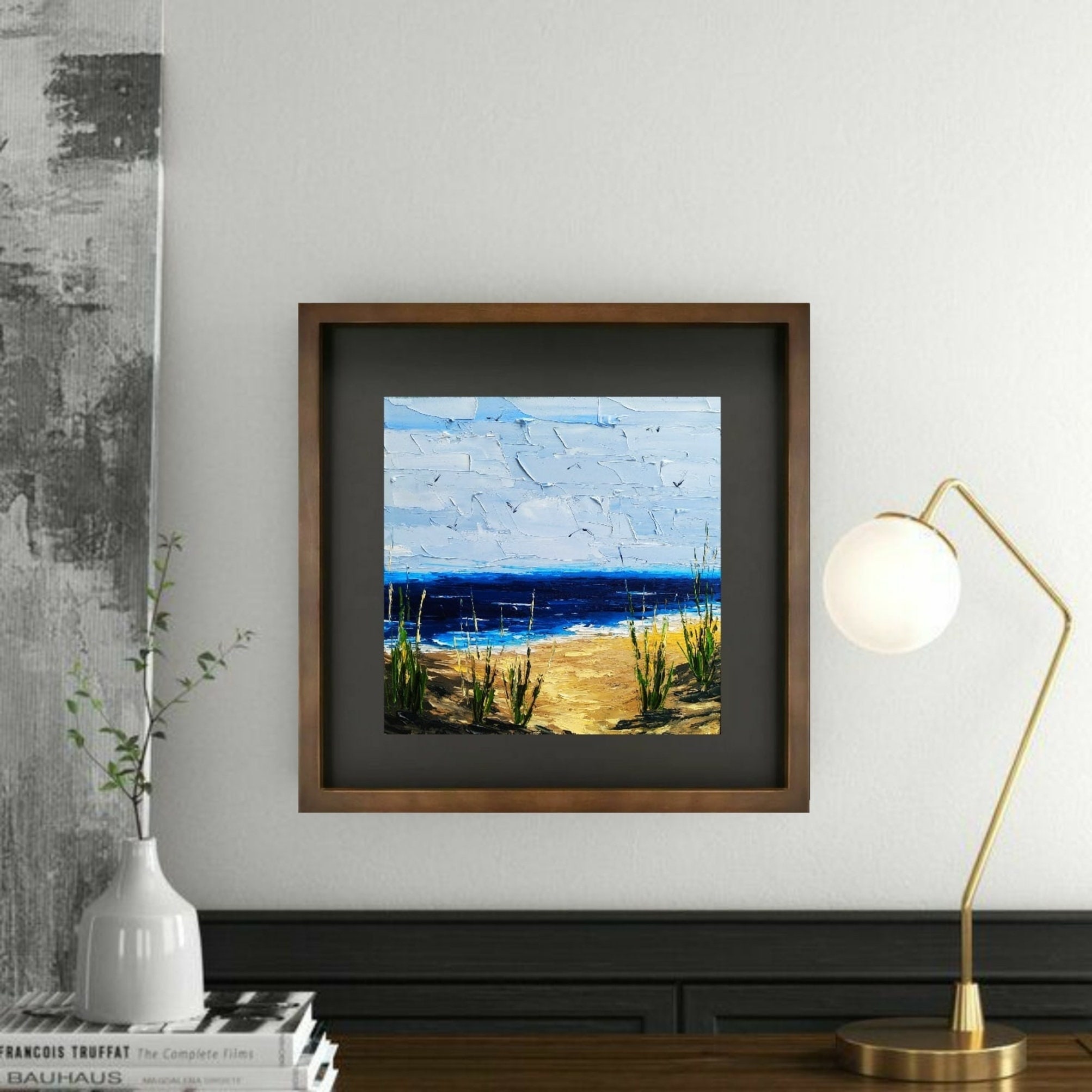 Beach Painting Coastal Wall Art Beach Grasses 6x6 Miniature Oil ...