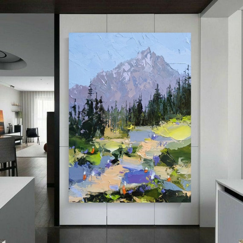 Mountain Painting Large Landscape Art Colorado Wall Art Original OIL ...