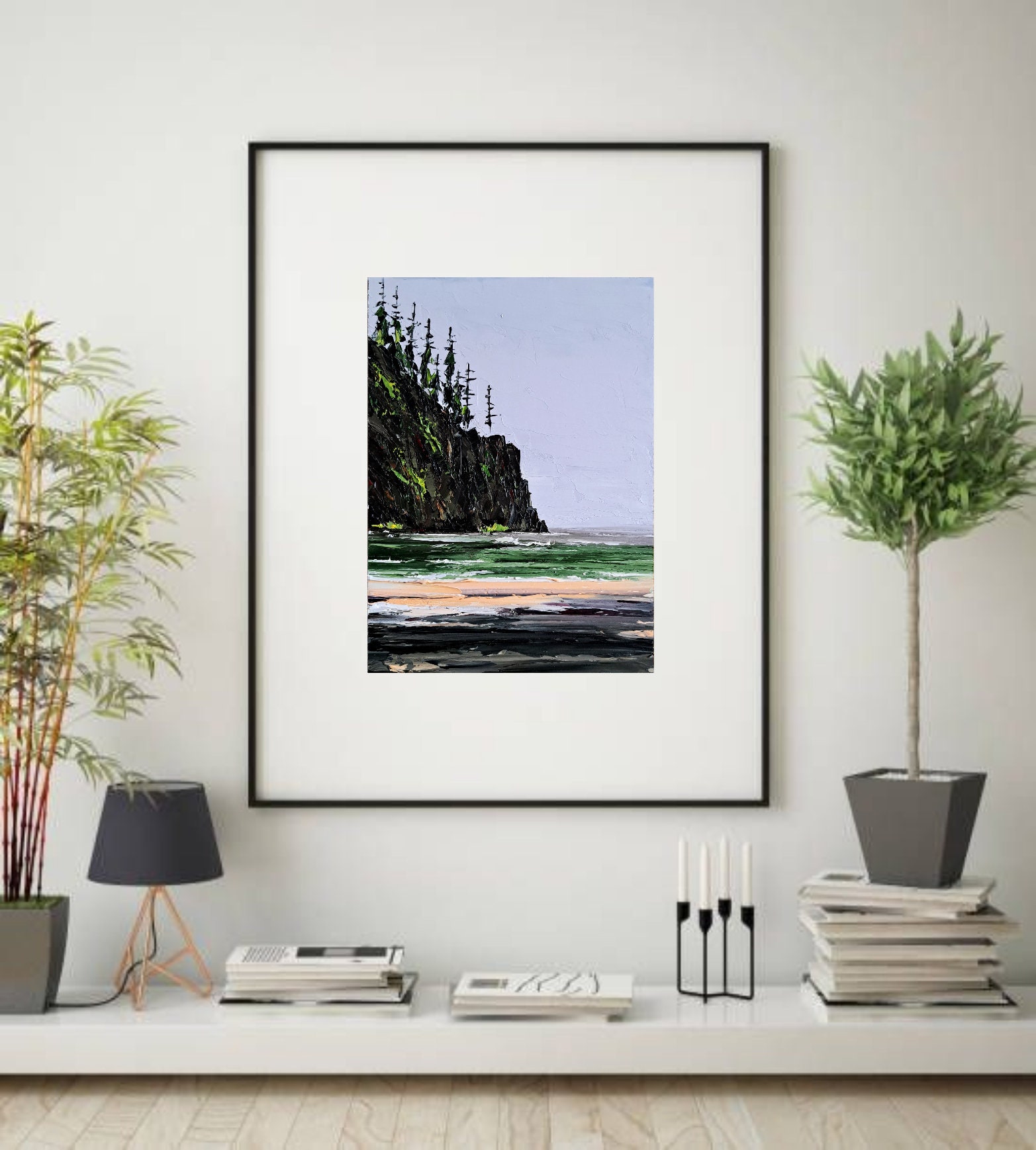Oregon Painting Modern Coastal Art Oregon Coast Wall Art 5by7 Oregon ...