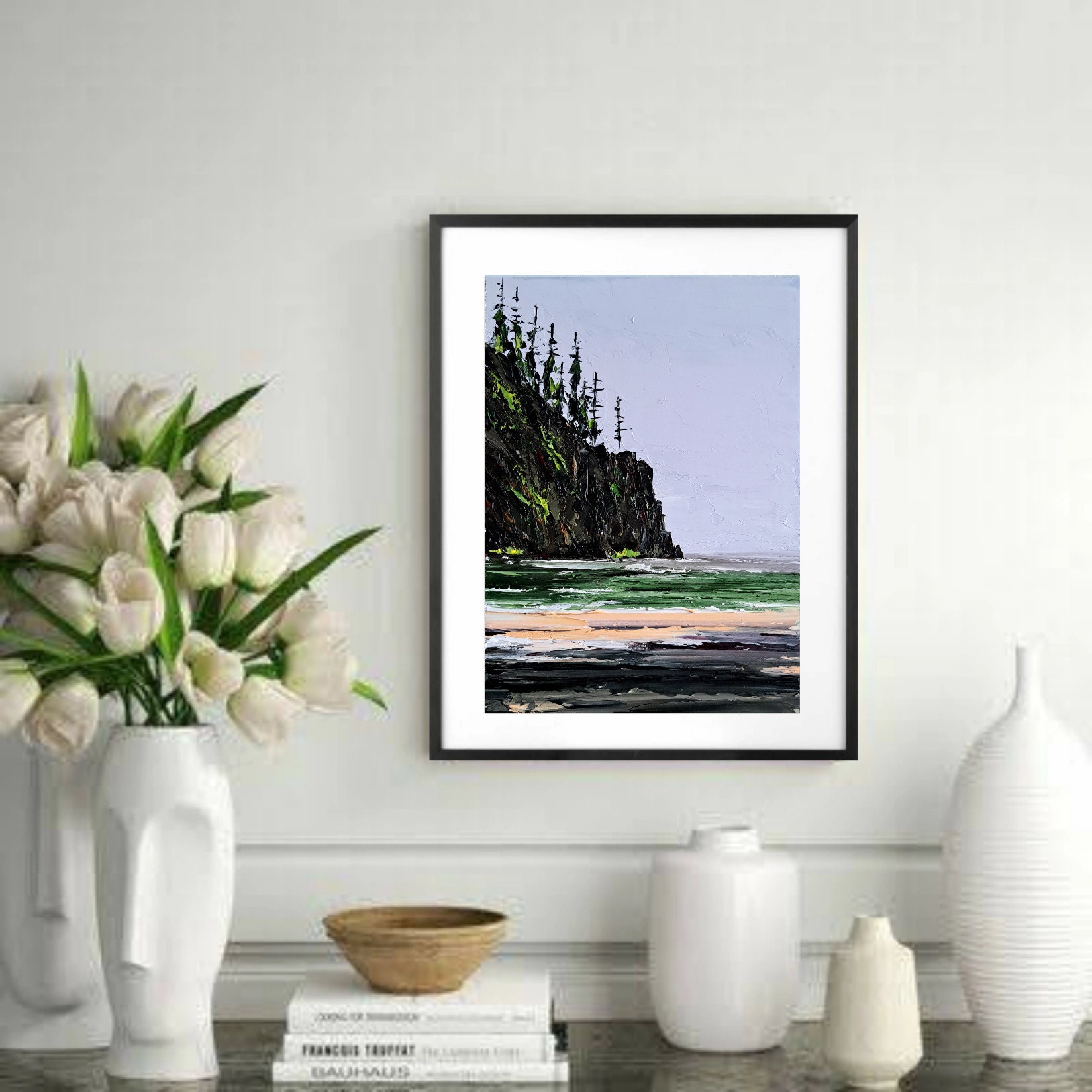 Oregon Painting Modern Coastal Art Oregon Coast Wall Art 5by7 Oregon ...