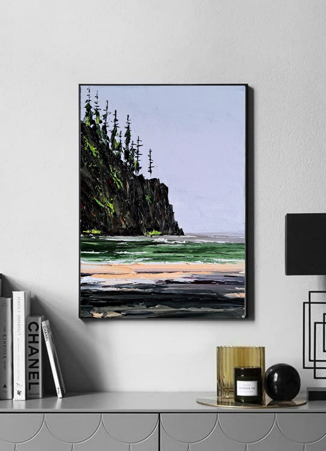 Oregon Coast Wall Art Seaside Oregon Original Painting Large Canvas Art ...