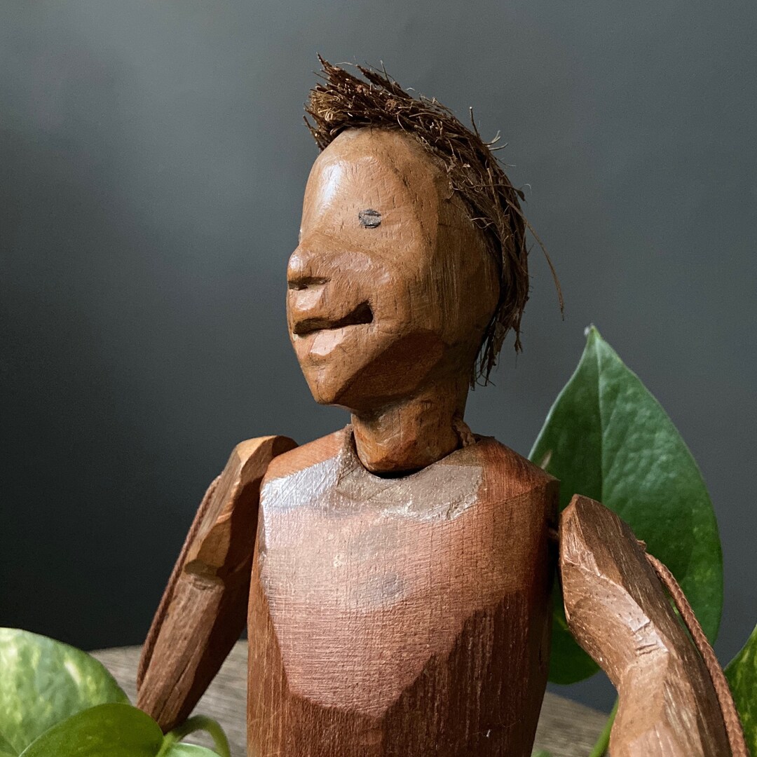 Unique Wooden PUPPET Carved Sculpture by Olga Gomez - Etsy